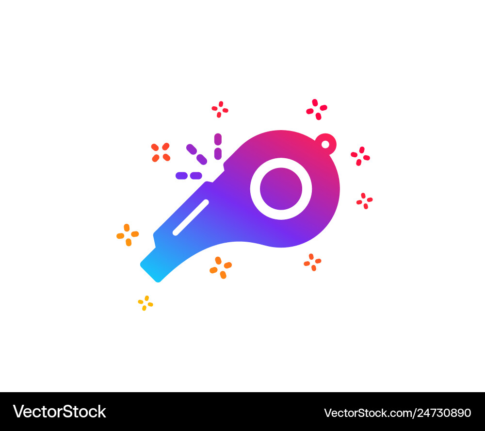 Whistle icon kick-off sign Royalty Free Vector Image