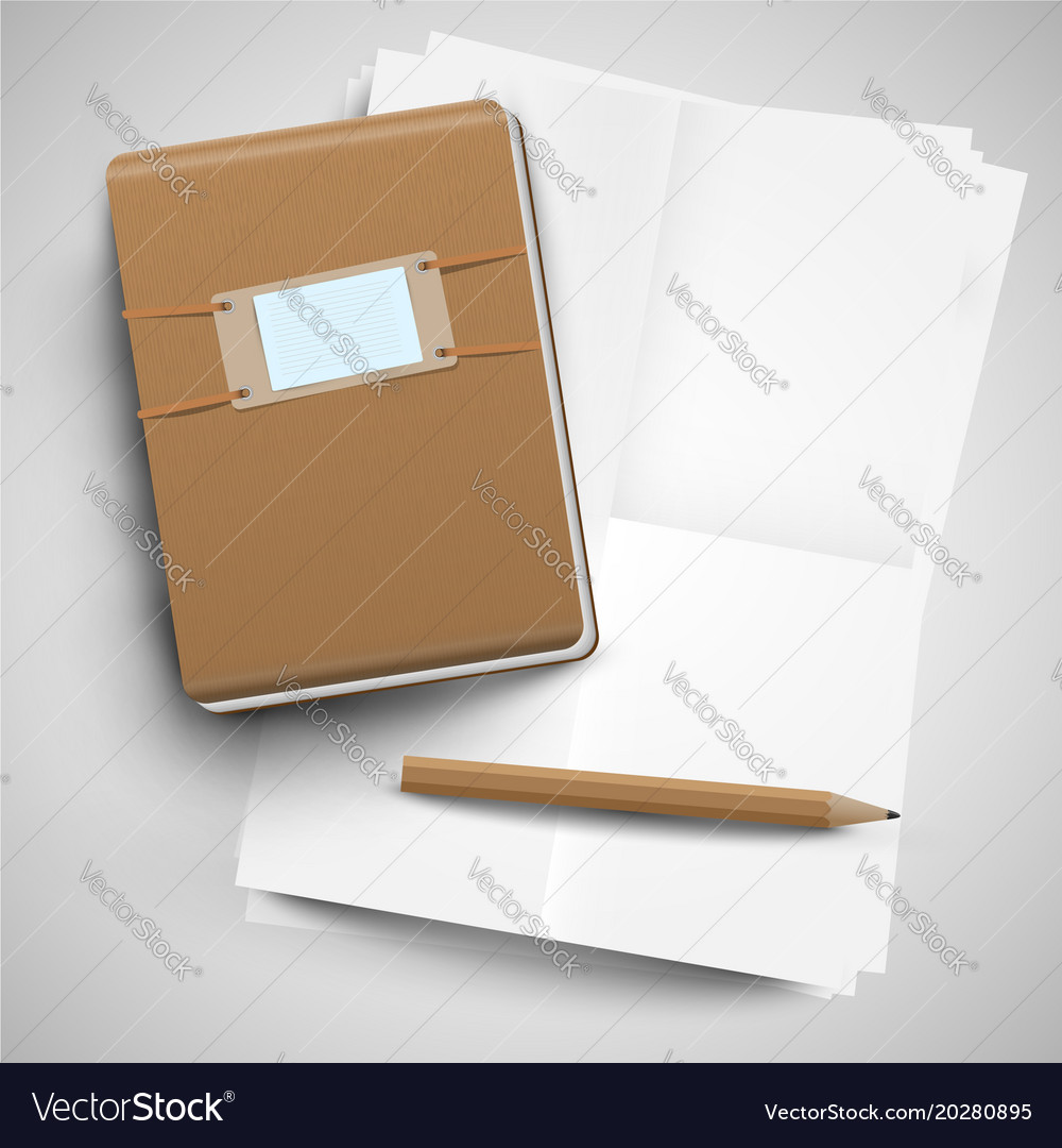A notebook and pencil Royalty Free Vector Image