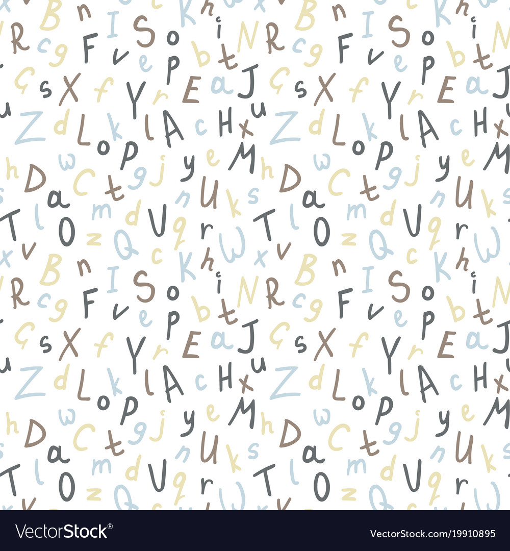 Alphabetical seamless pattern Royalty Free Vector Image