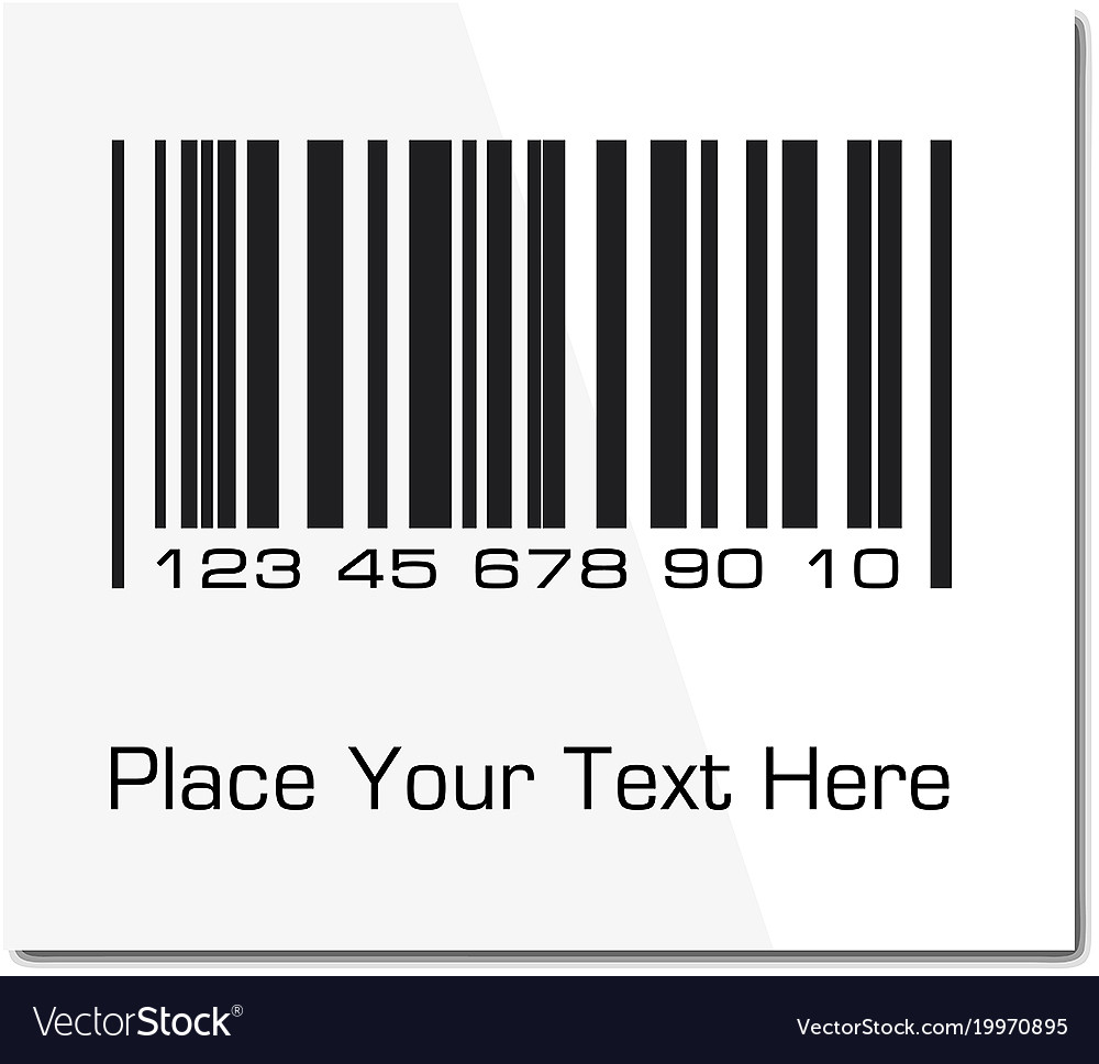 Bar code label with shadow Royalty Free Vector Image