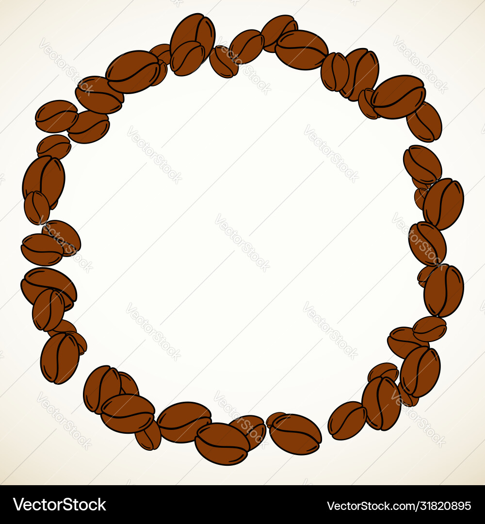 Blank coffee beans frame Royalty Free Vector Image
