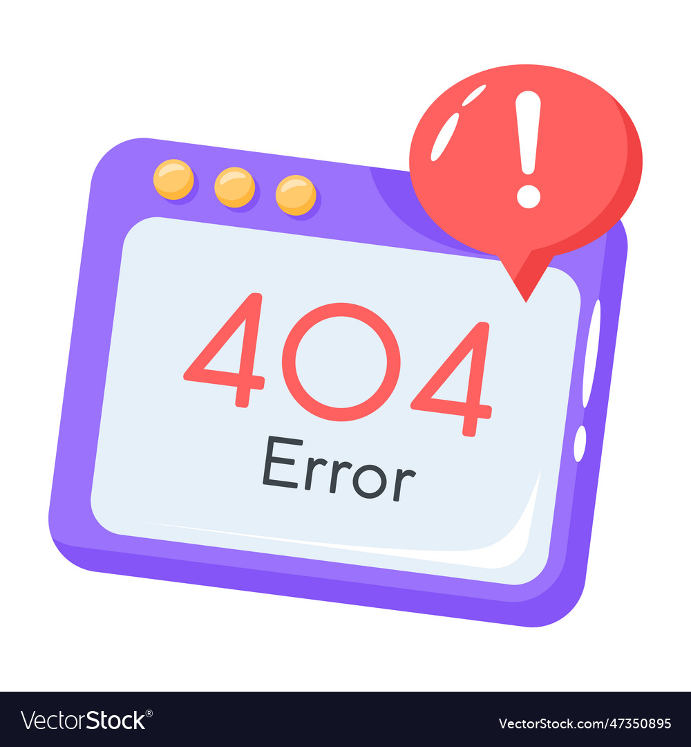 Browser error Royalty Free Vector Image - VectorStock