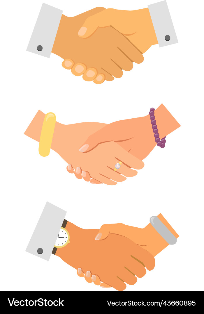 Business handshake iconset Royalty Free Vector Image