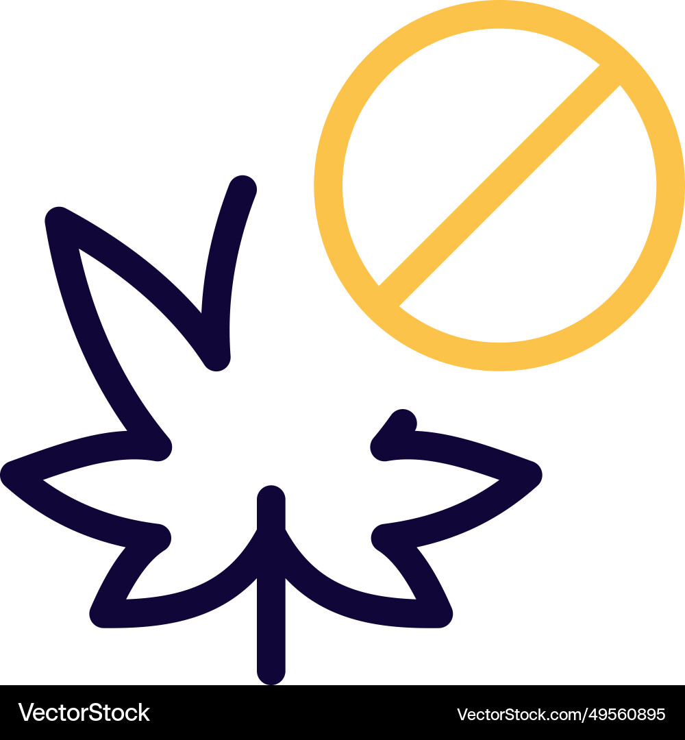 Cannabis banned in multiple states isolated Vector Image
