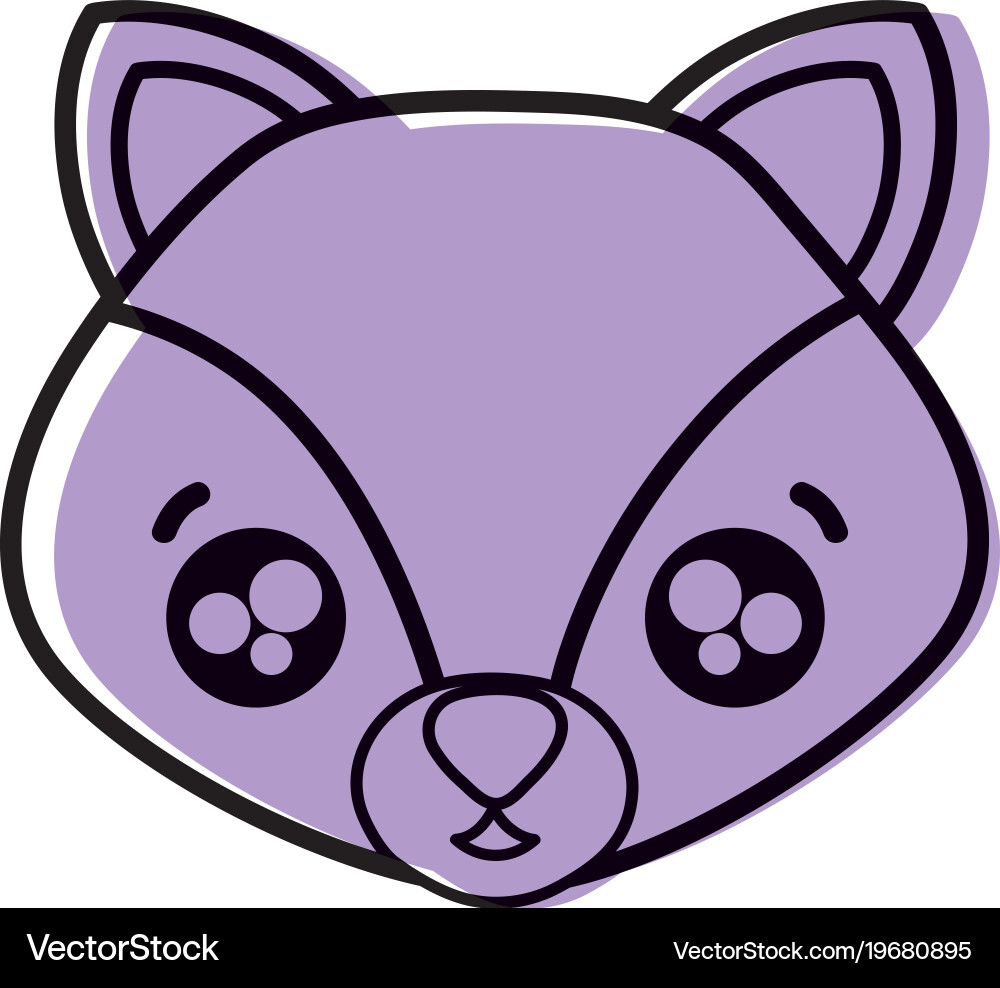 Color surprised fox head cute animal Royalty Free Vector