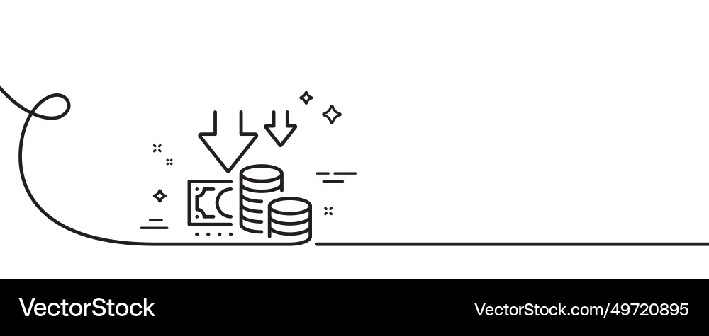 Deflation line icon price reduction sign Vector Image