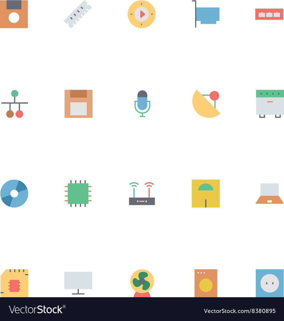 Electronics Colored Icons 3 Royalty Free Vector Image