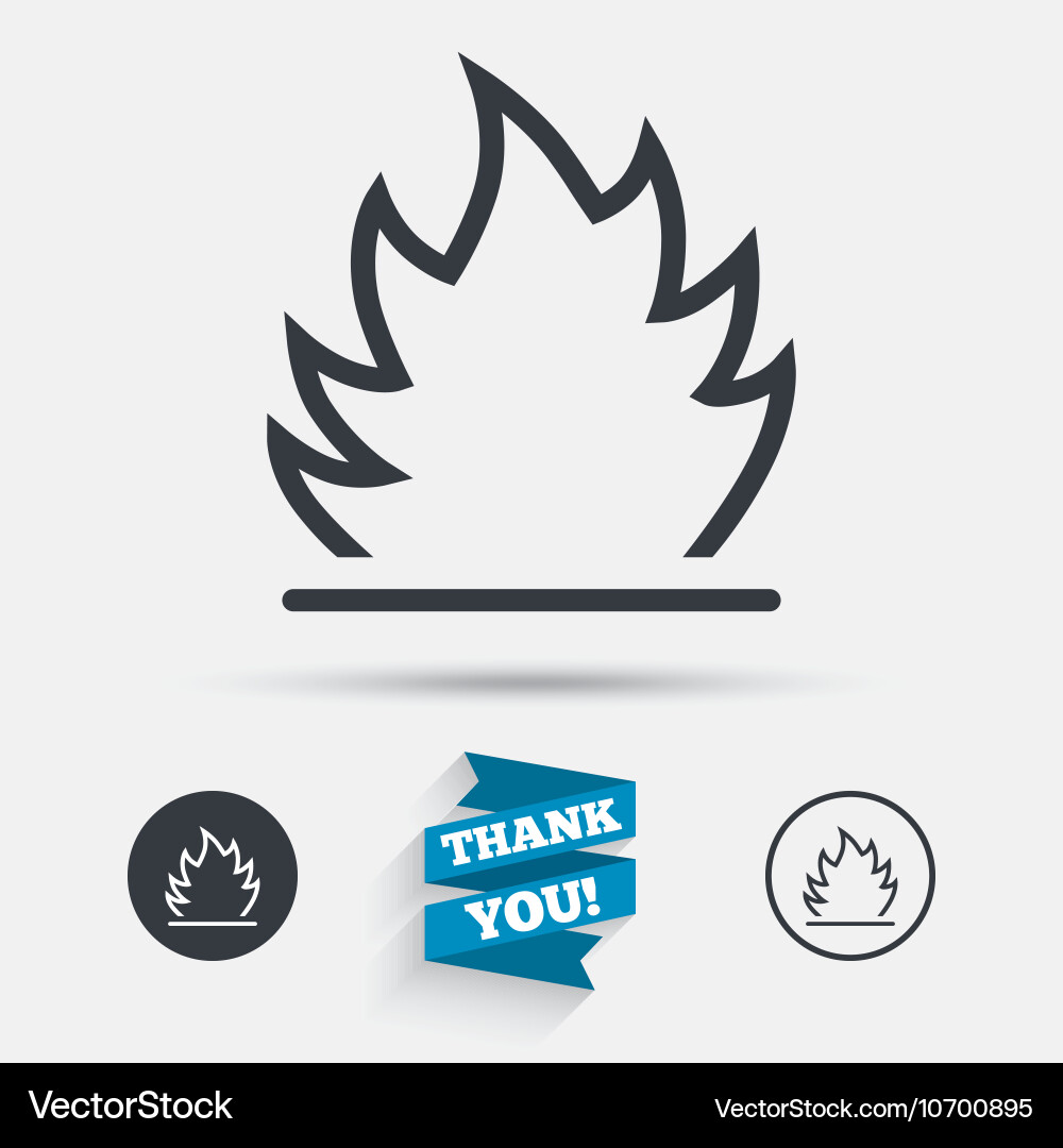 Fire flame sign icon heat symbol Royalty Free Vector Image