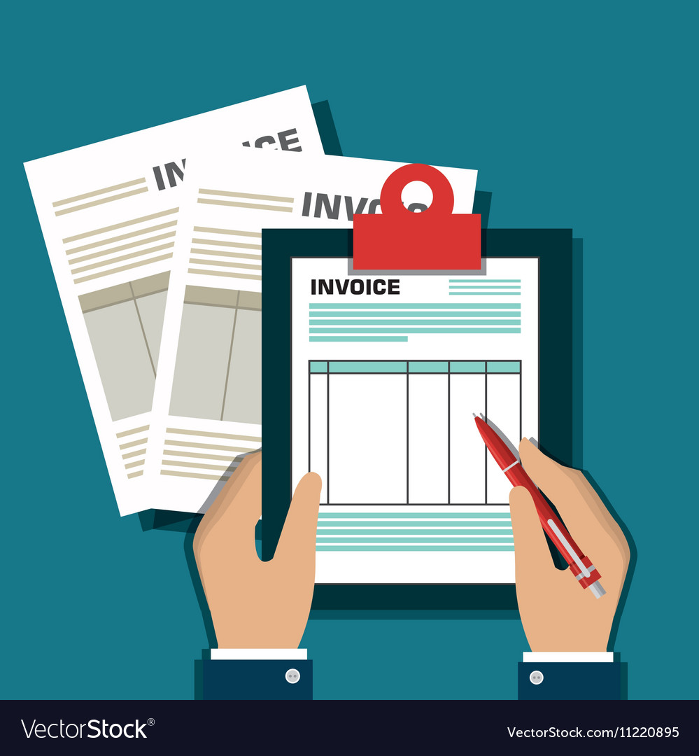 Invoice document flat isolated icon Royalty Free Vector