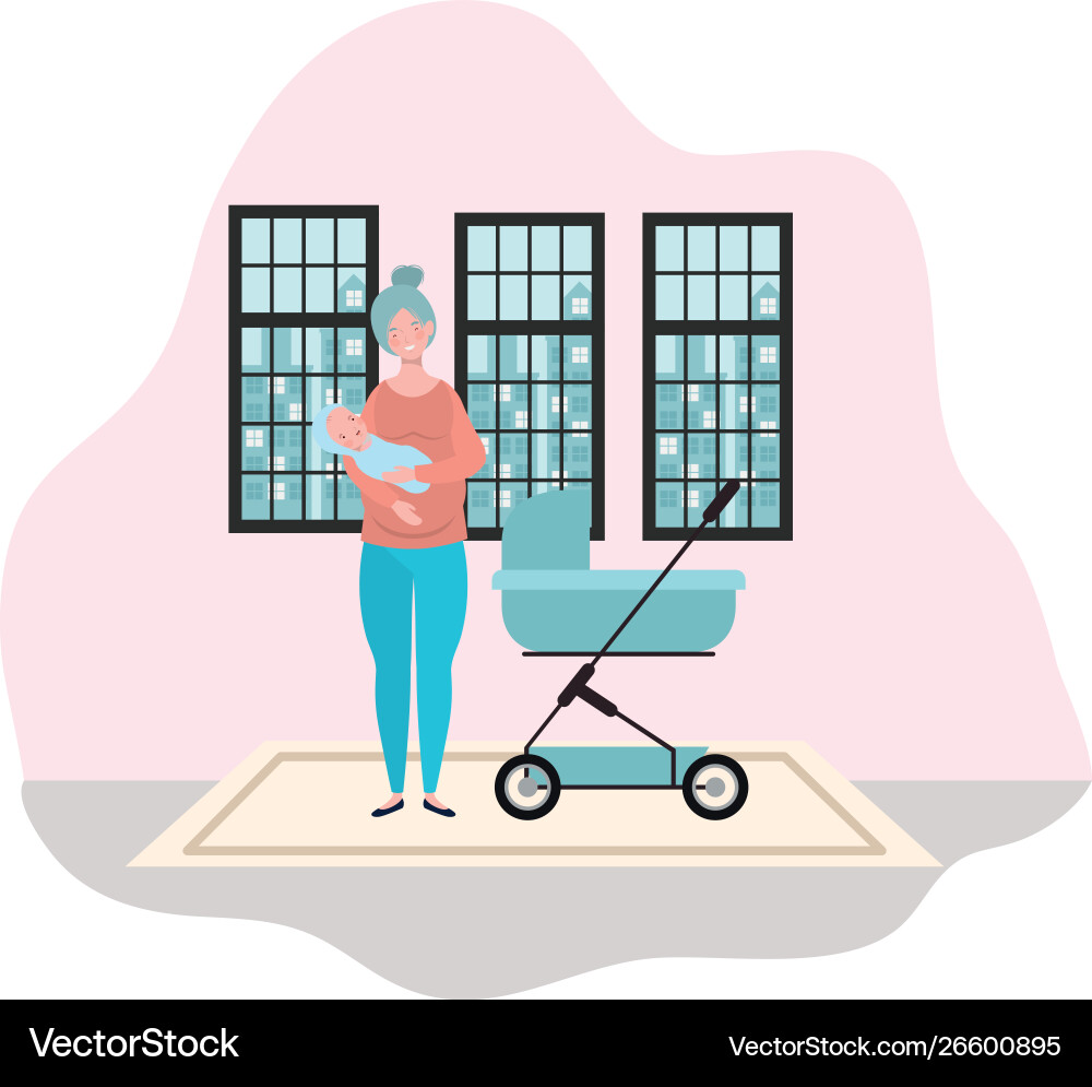 Isolated mother with baby design Royalty Free Vector Image