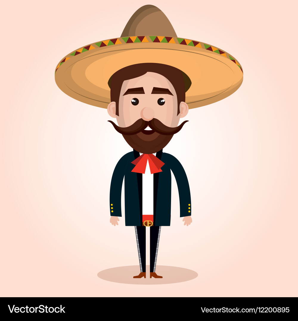 Mexican mariachi character classic Royalty Free Vector Image