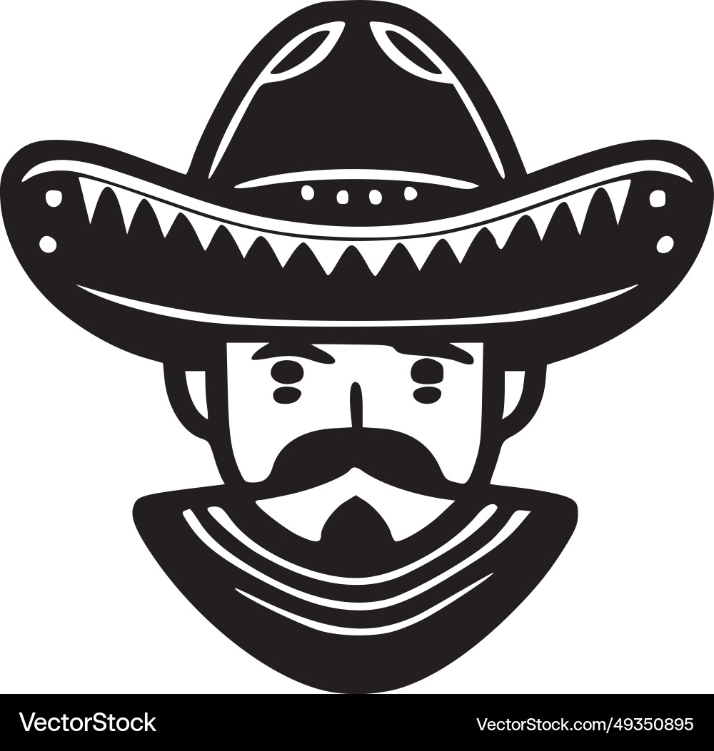 Mexican - minimalist and flat logo Royalty Free Vector Image