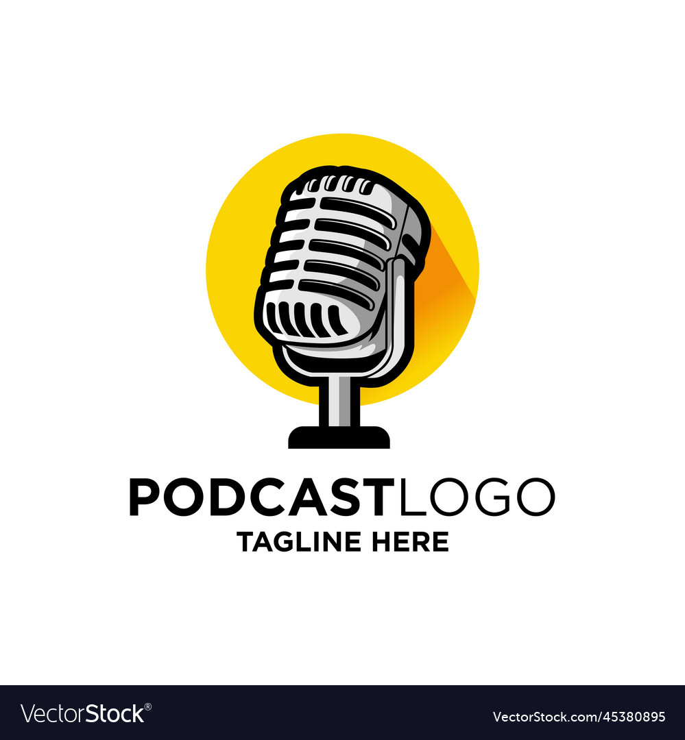 Podcast logo design Royalty Free Vector Image - VectorStock