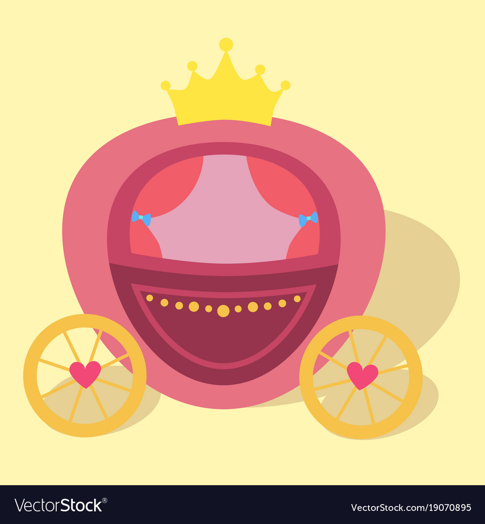 Princess pink horse drawn carriage Royalty Free Vector Image
