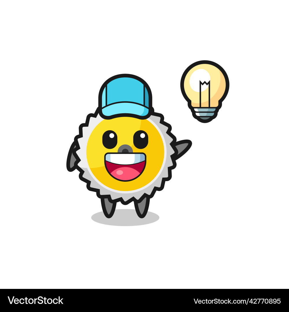 Saw blade character cartoon getting the idea Vector Image