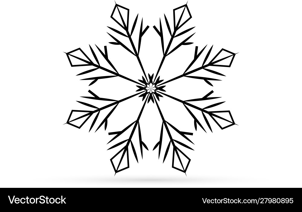 Snowflake icon christmas and winter emblem Vector Image