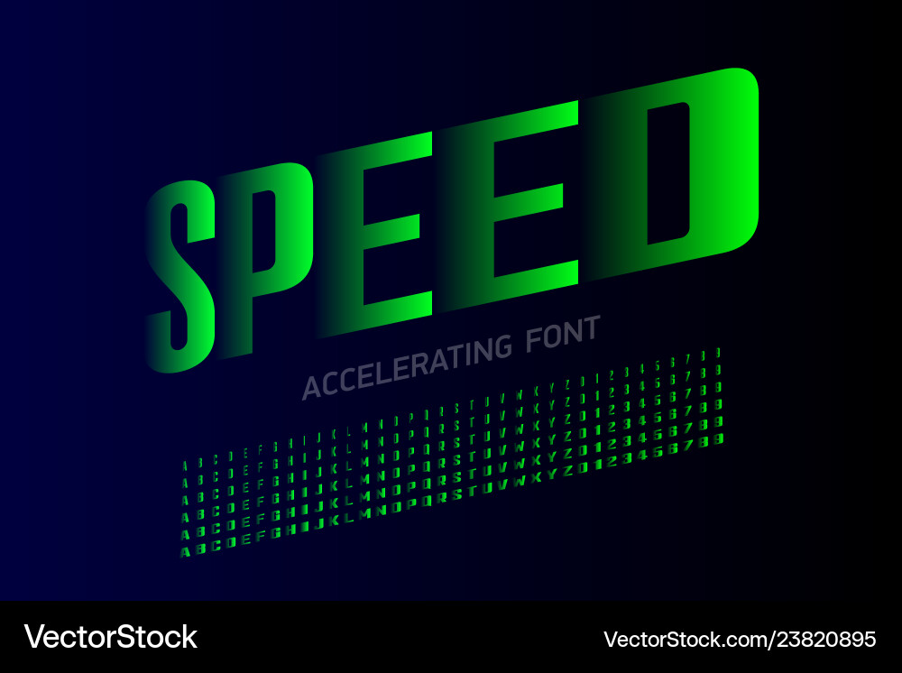 Speed style modern font accelerating set of Vector Image