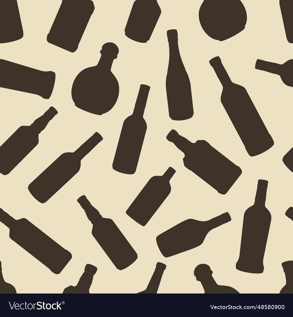 Alcohol bottles pattern seamless monochrome Vector Image Alcohol bottles pattern seamless monochrome Vector Image