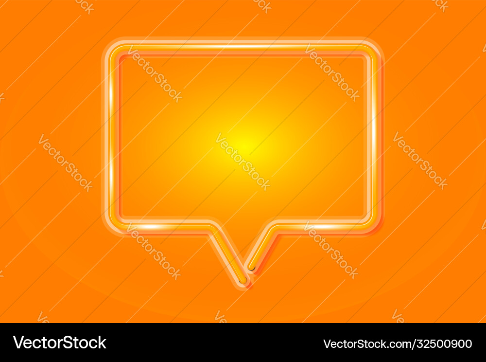Chat bubble glowing neon sign or led strip light Vector Image