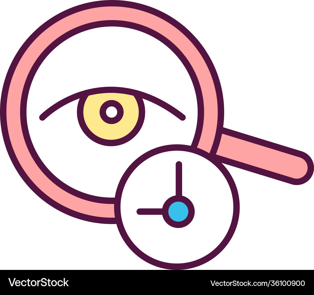 Diagnostic on time rgb color icon Royalty Free Vector Image