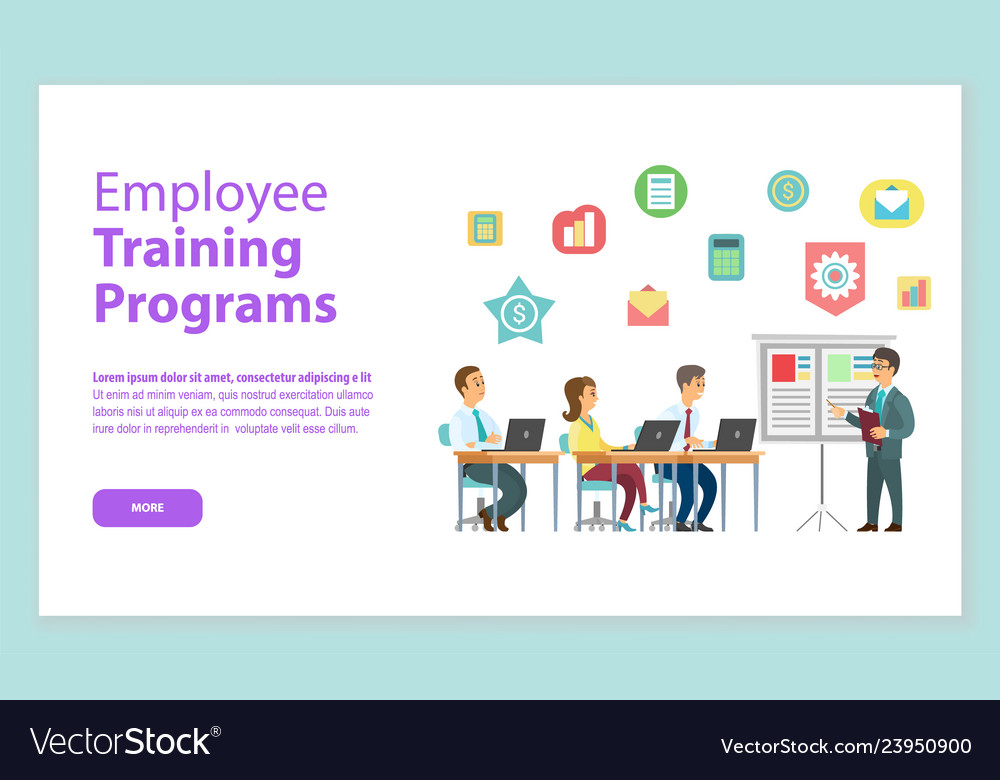Employee training programs website workteam Vector Image
