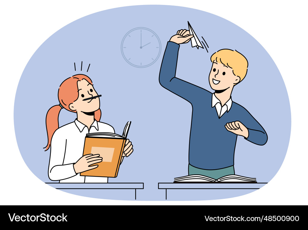 Happy kids throwing paper planes Royalty Free Vector Image