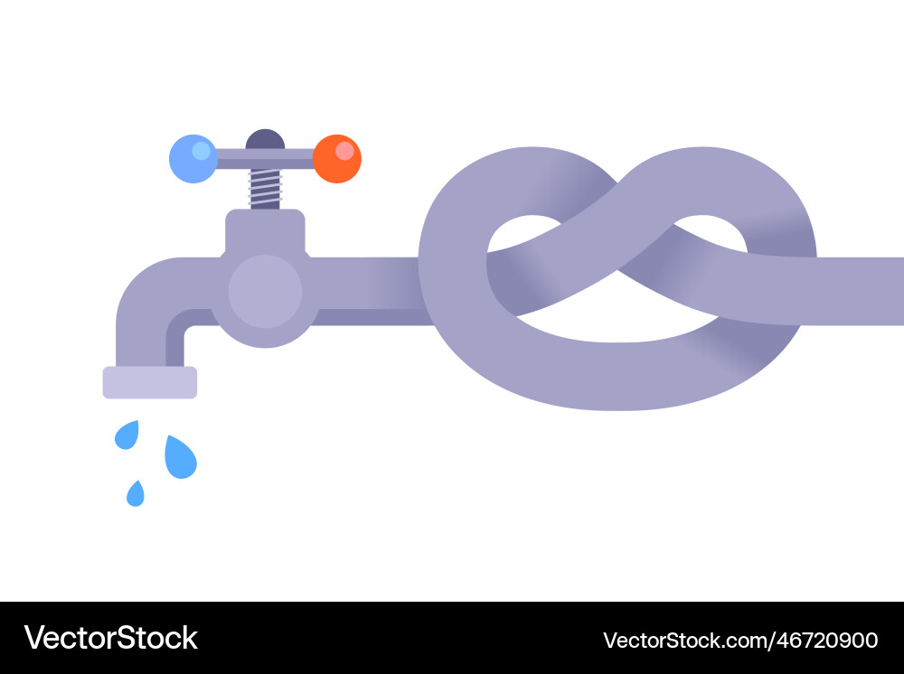 Knotted water pipe faucet Royalty Free Vector Image