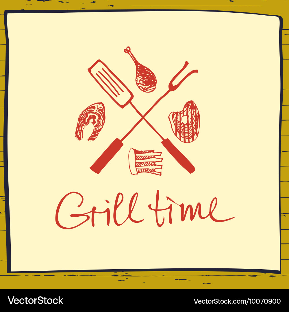 Lettering hand drawn logotype home meat Royalty Free Vector