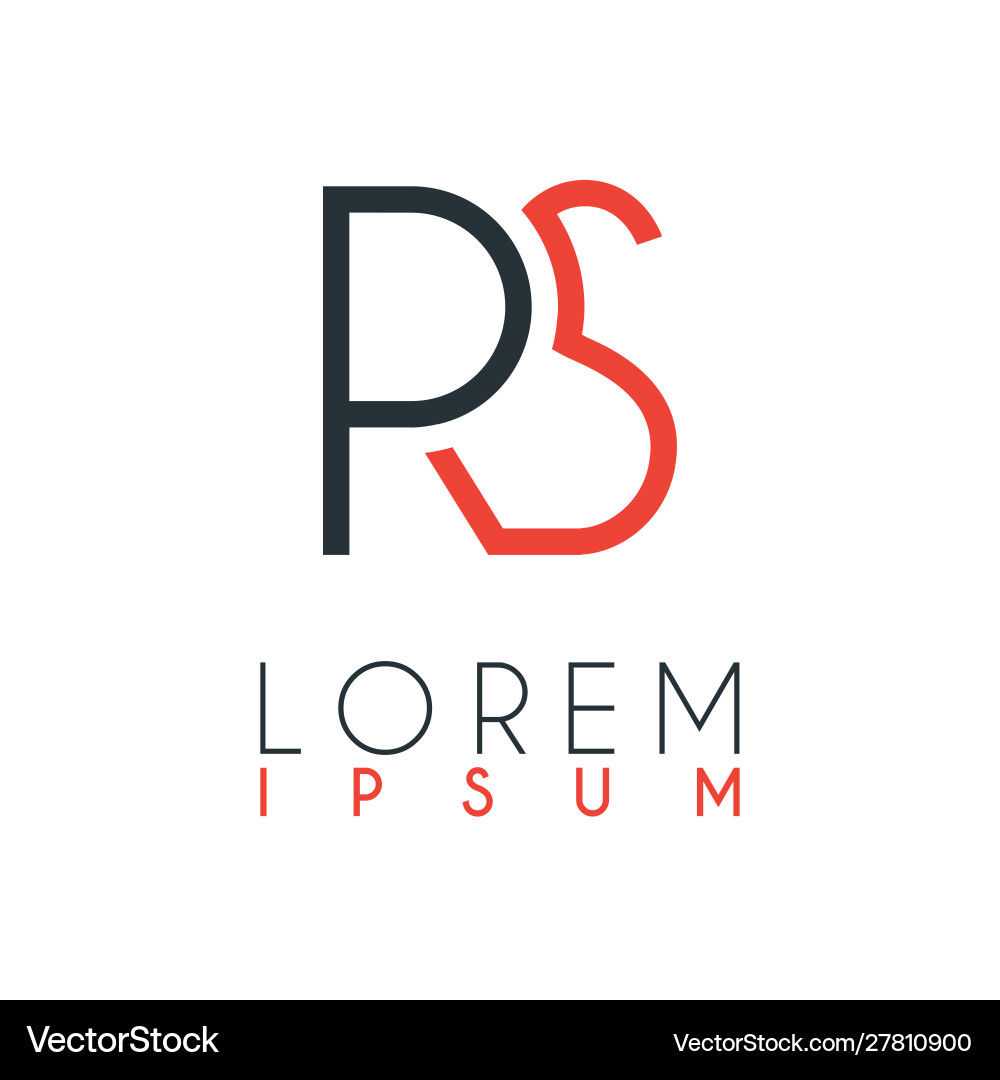 Logo between letter r and s or rs Royalty Free Vector Image