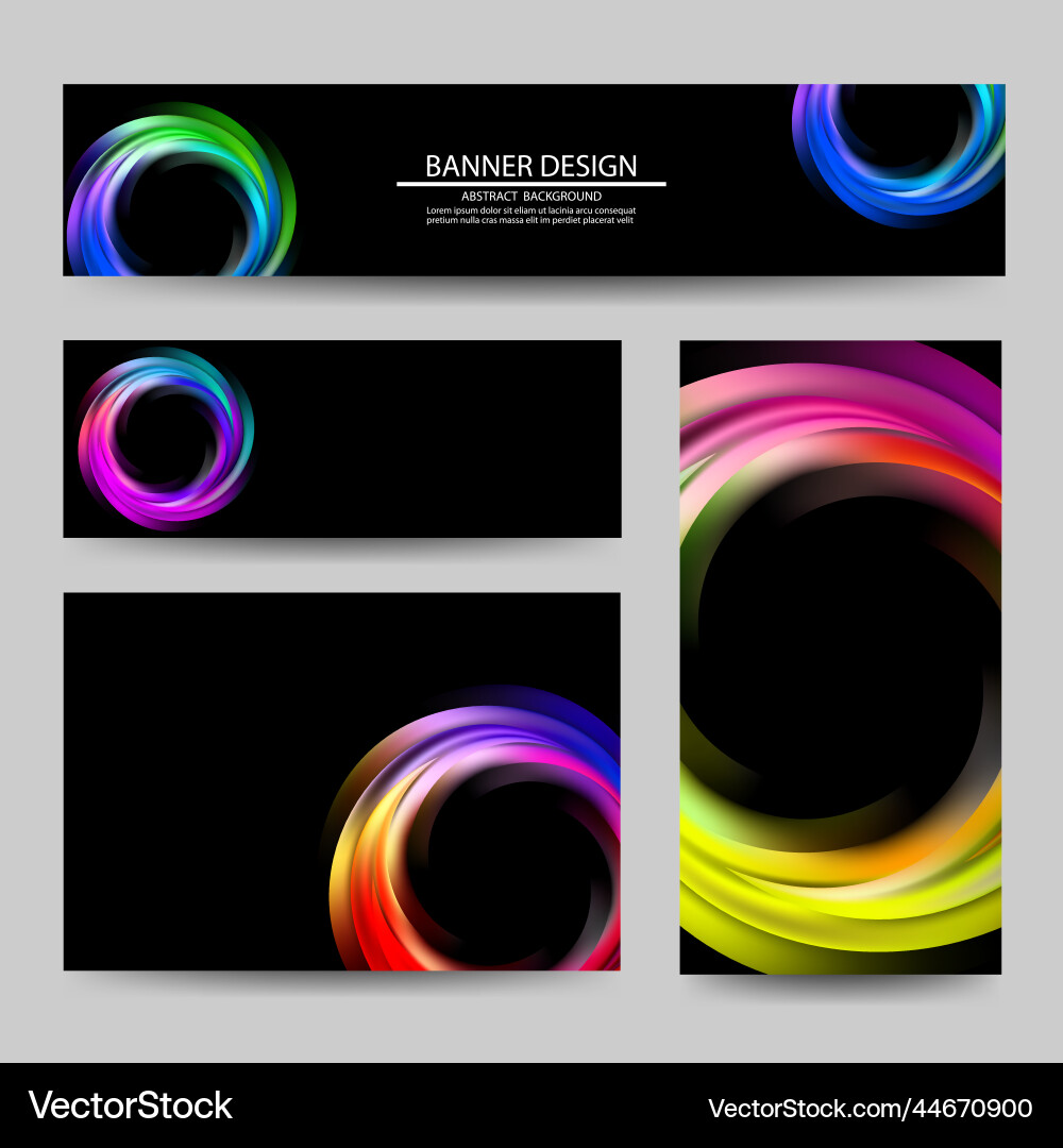 Set of banners with colored decorative grid Vector Image