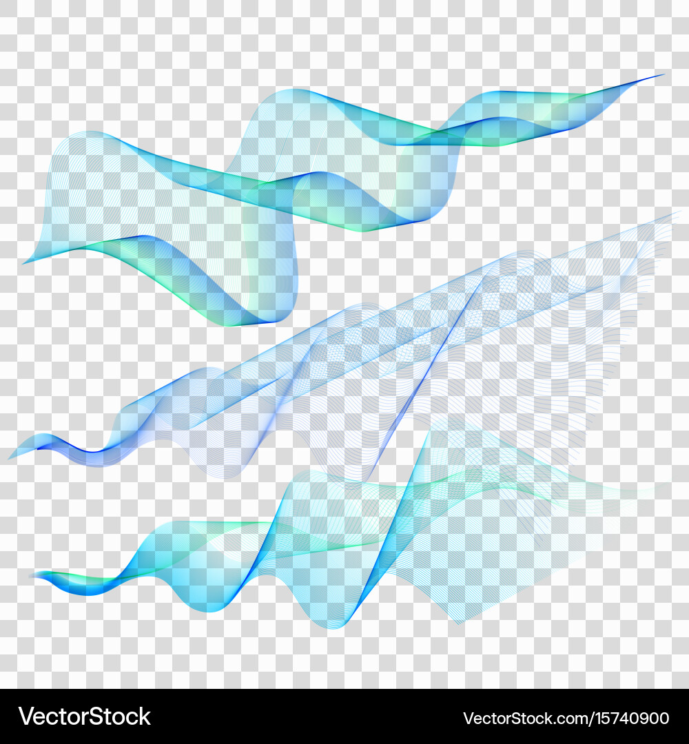 Set of blue wave eps 10 Royalty Free Vector Image