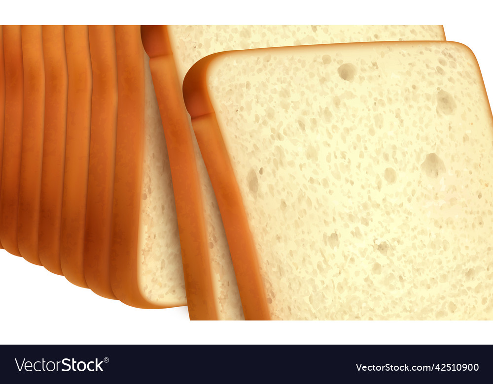 Sliced toast bread composition Royalty Free Vector Image