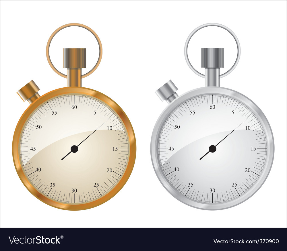 Stopwatch running step time dial Royalty Free Vector Image