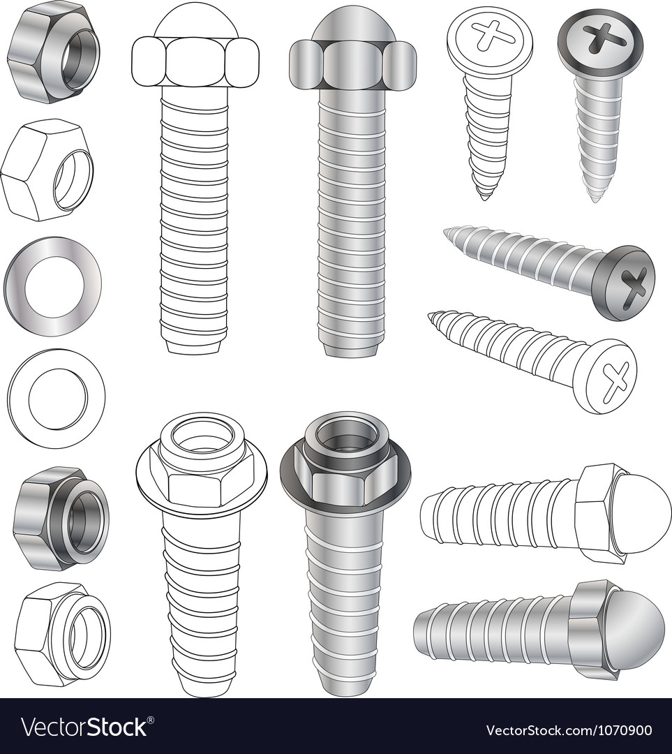 Best Nuts And Bolts Illustrations Royaltyfree Vector