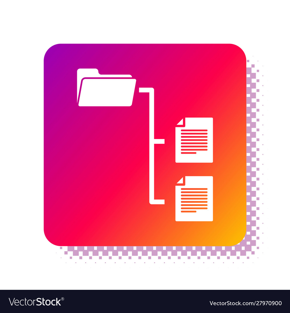 White folder tree icon isolated on Royalty Free Vector Image