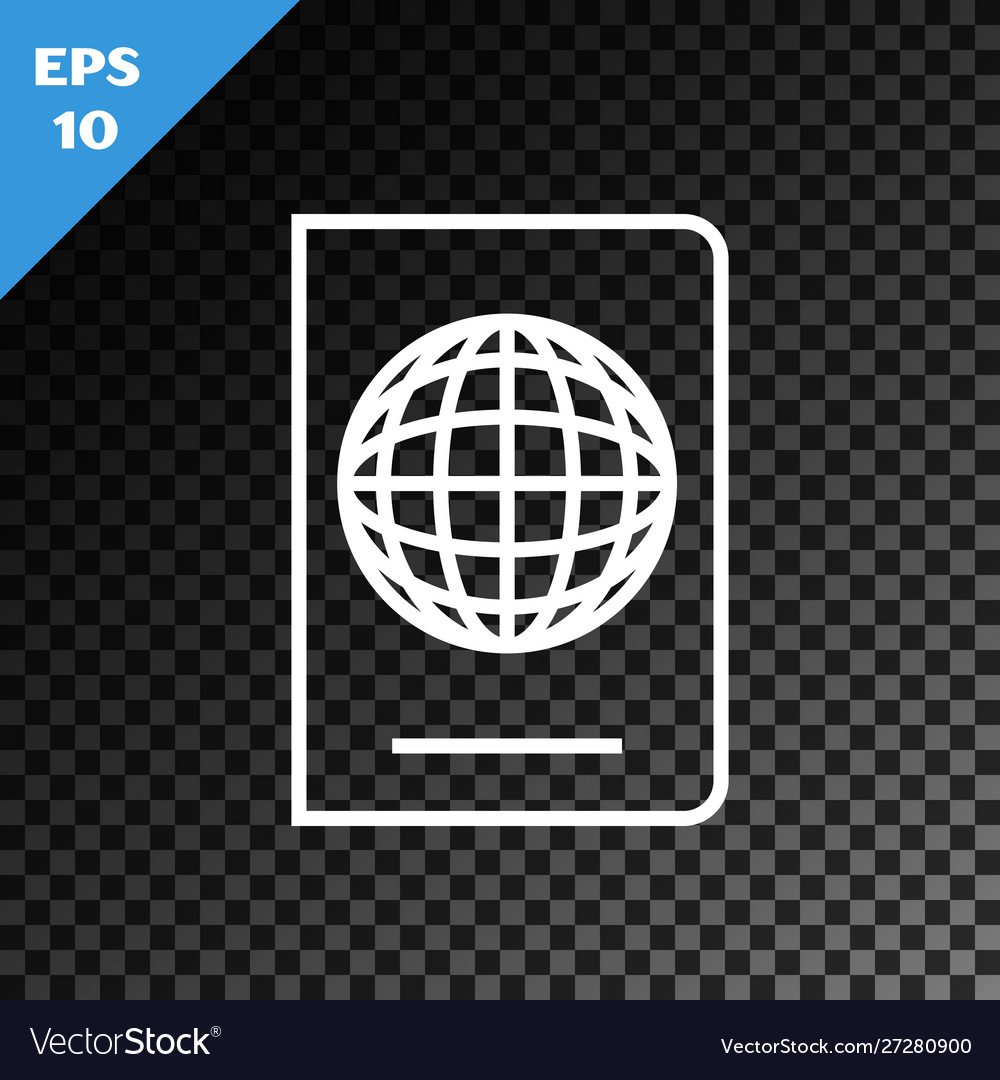 White Line Passport With Biometric Data Icon Vector Image