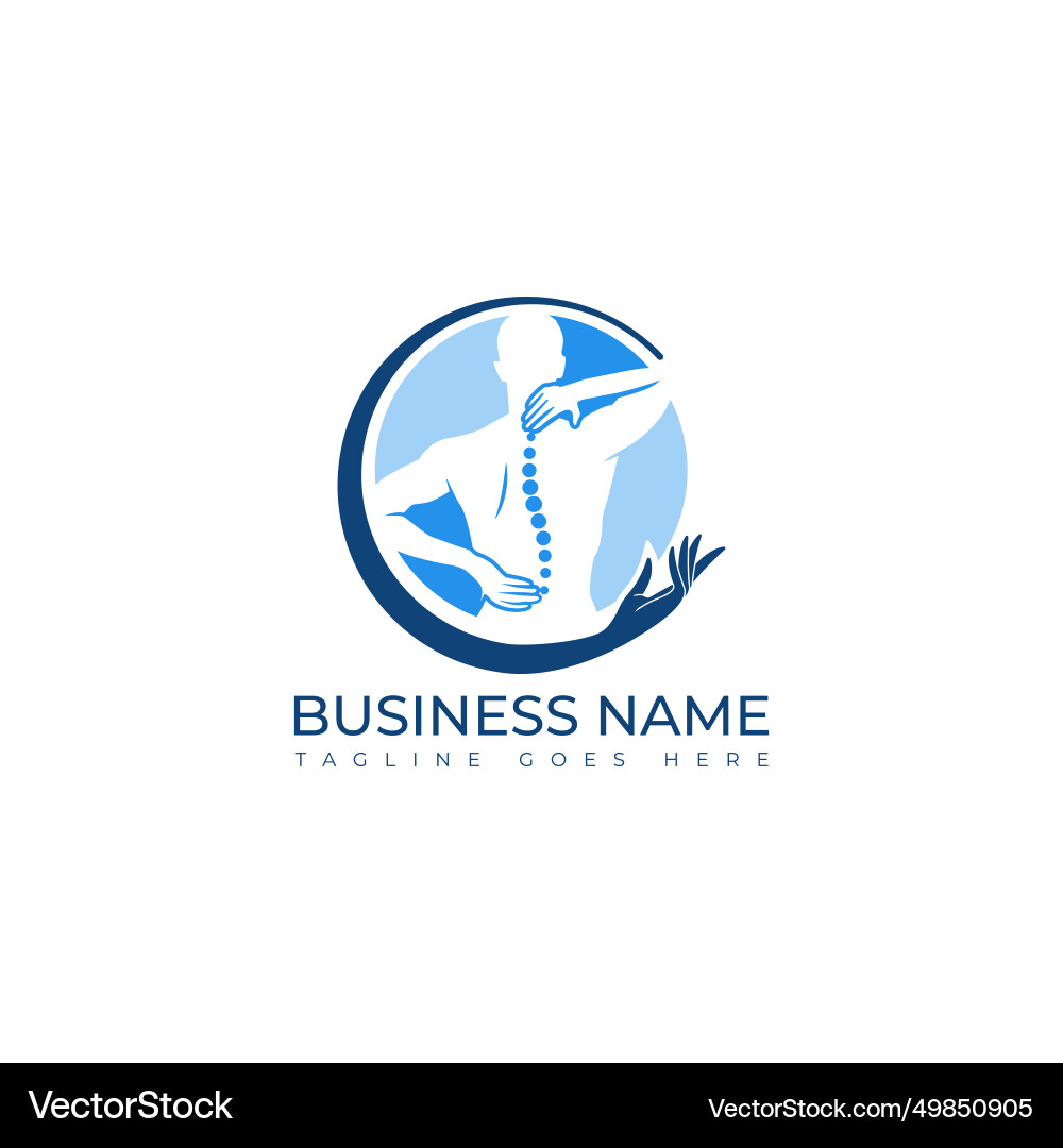 Back pain treatment logo design Royalty Free Vector Image