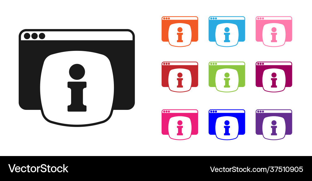 Black computer monitor with text faq information Vector Image