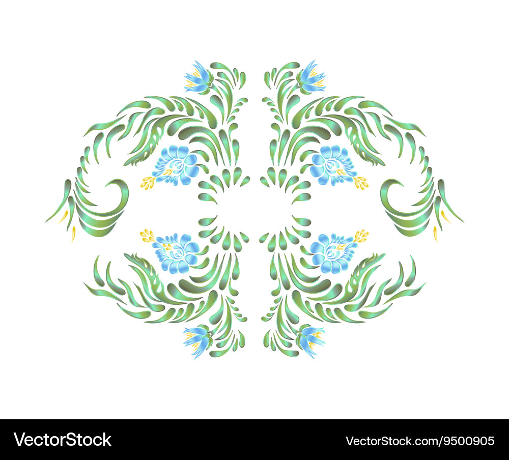 Blue flowers floral ornament Royalty Free Vector Image