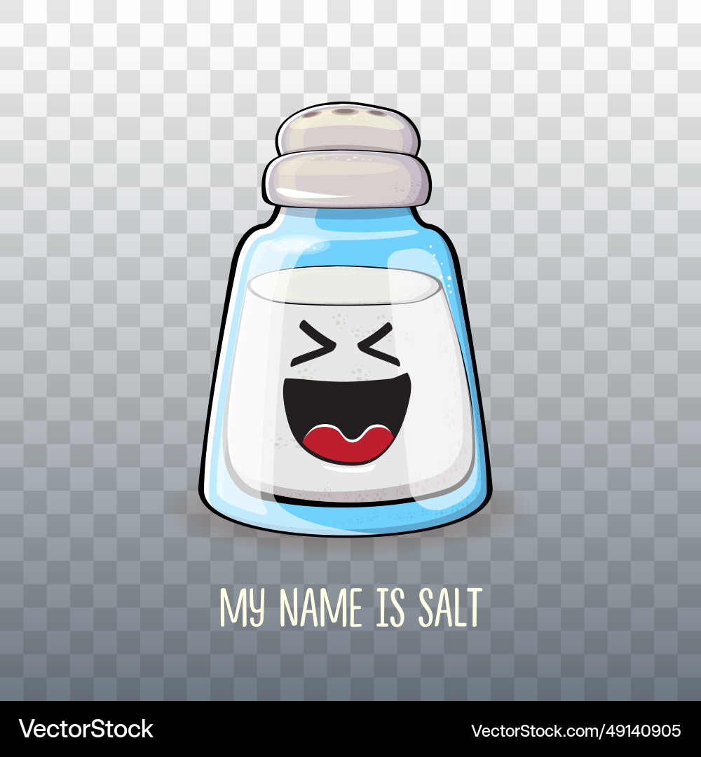 Cute cartoon salt shaker with smiling faces Vector Image