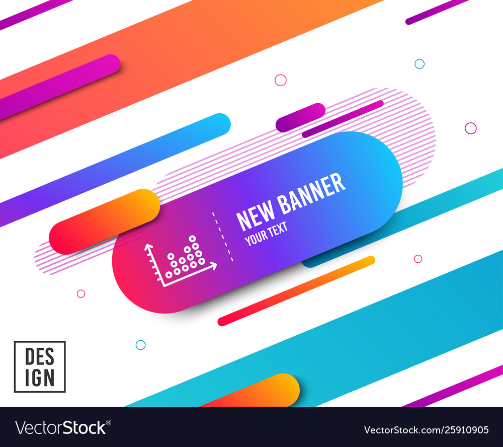 Dot plot graph line icon presentation chart sign Vector Image