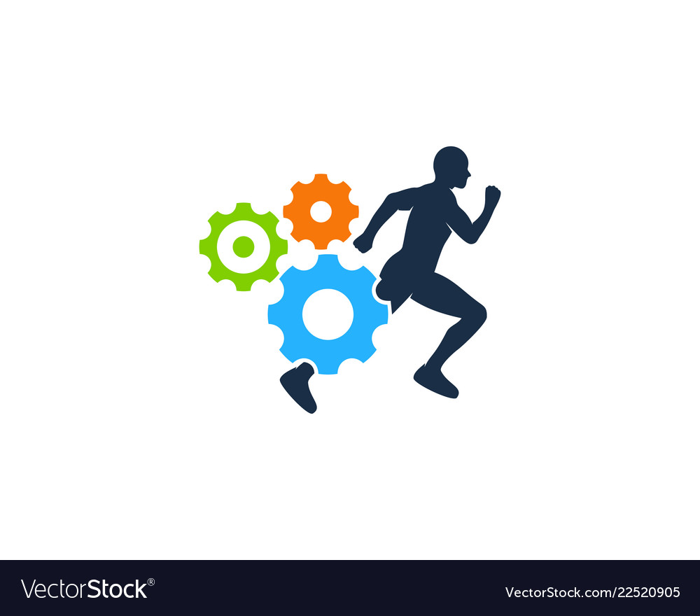 Enginnering run logo icon design Royalty Free Vector Image