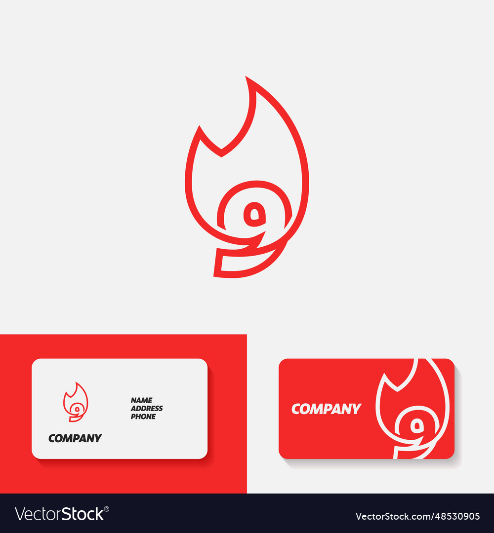 Fire numeric logo 9 Royalty Free Vector Image - VectorStock