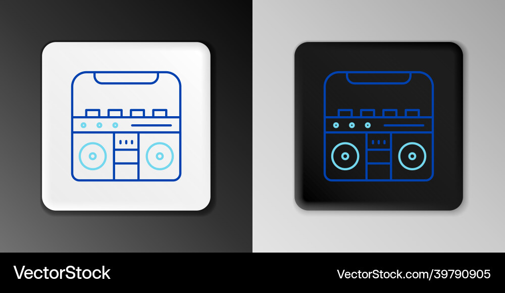 Line home stereo with two speakers icon isolated Vector Image