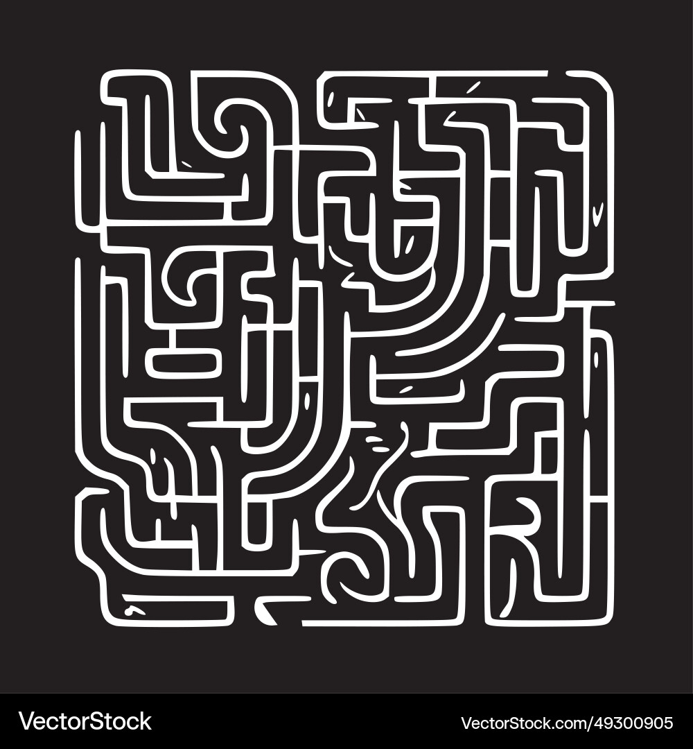 Mazes - minimalist and simple silhouette Vector Image