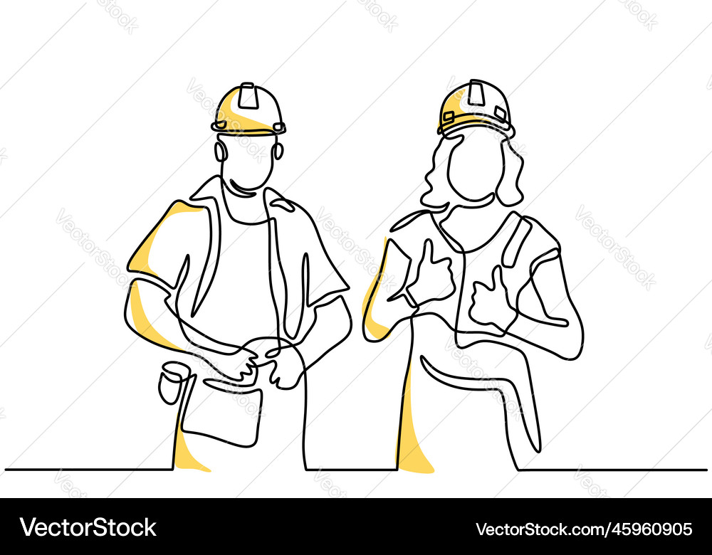 One continuous line drawing of young man Vector Image