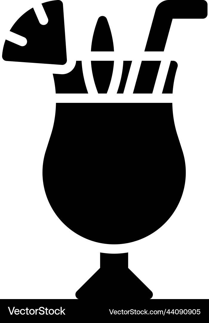Pi a colada cocktail icon alcoholic mixed drink Vector Image