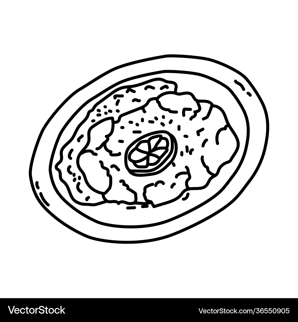 Schnitzel icon doodle hand drawn or outline Vector Image