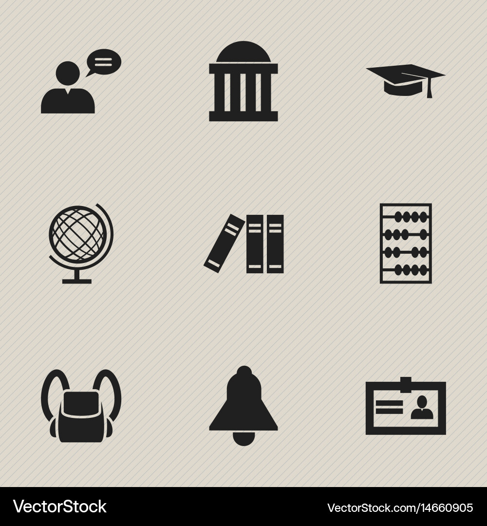 Set of 9 editable university icons includes Vector Image
