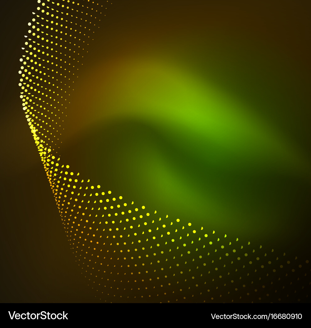 3d illuminated wave of glowing particles Vector Image